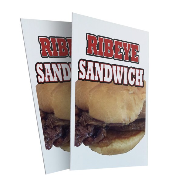 Signmission Ribeye Sandwich, Plastic Signs Only 24 Inch x 36 Inch ...