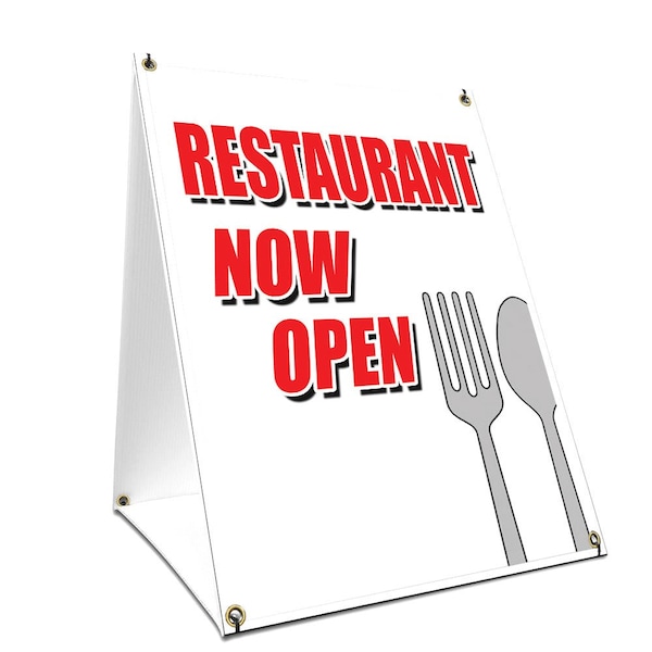 Signmission Restaurant Now Open, 24 Inch x 18 Inch A-frame Yard Sign ...