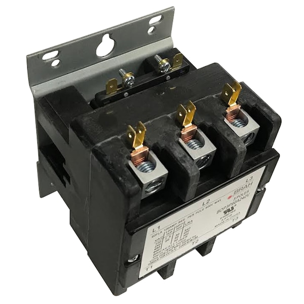Brah Electric Definite Purpose Contactor, 24 V, 3 P, Non-Reversing, 3 ...