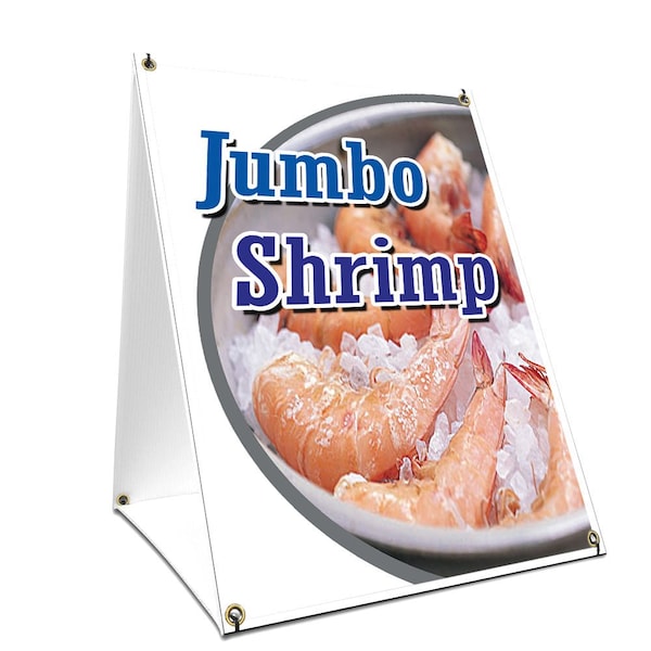 Signmission Jumbo Shrimp, 36 Inch x 24 Inch A-frame Yard Sign, Plastic ...