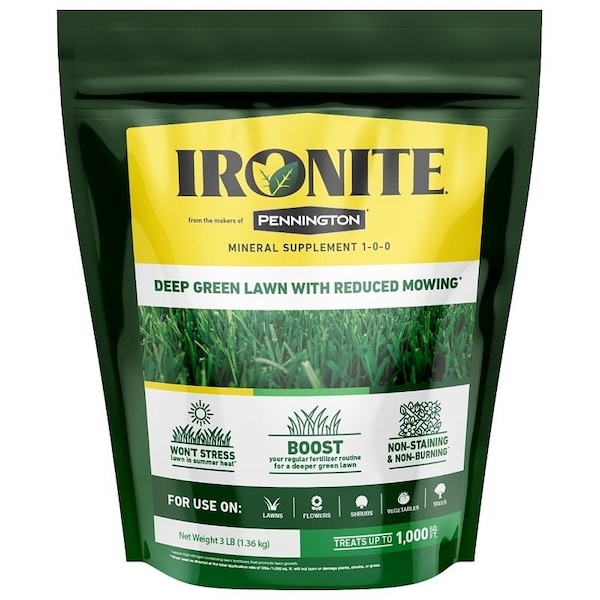 Ironite 100519429 Lawn Fertilizer, Solid, Ammonia, Slight Mineral ...