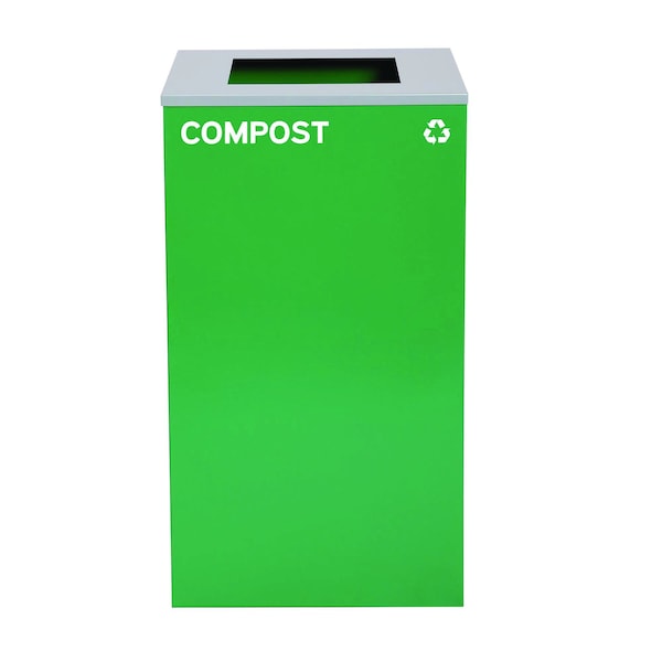 Alpine Industries 29 Gallon Trash/Recycling Cans, Steel, Green Compost ...