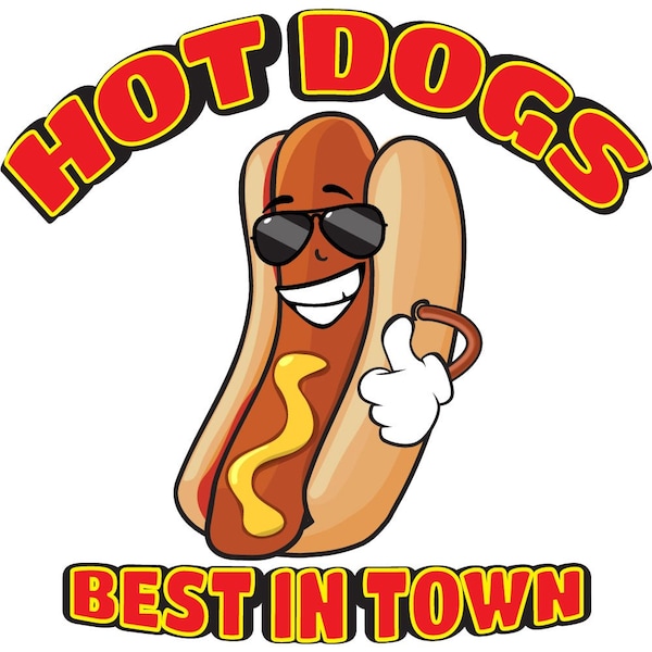 Signmission Hot Dogs All Beef, 8 Inch, Decal D-DC-8-Hot Dogs All Beef ...