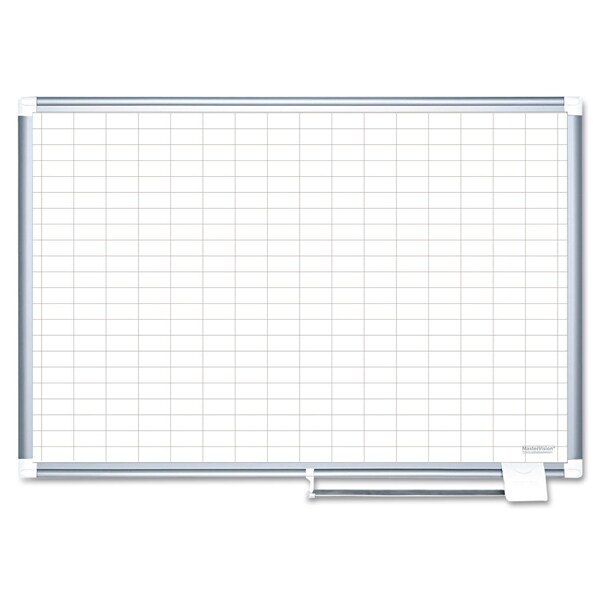 Mastervisi Gridded Magnetic Dry Erase Planning Board, 1" x 2" Cells, 48 ...
