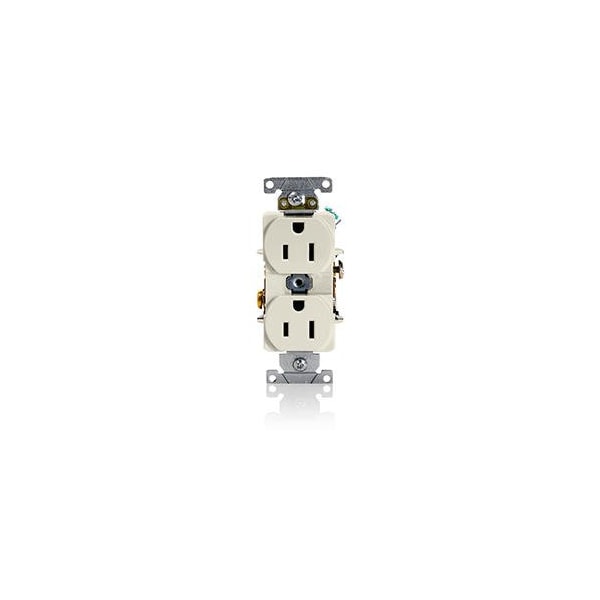 Leviton Straight Blade Receptacle, 5-15R, 15 A, 125V AC, Flush Mount ...