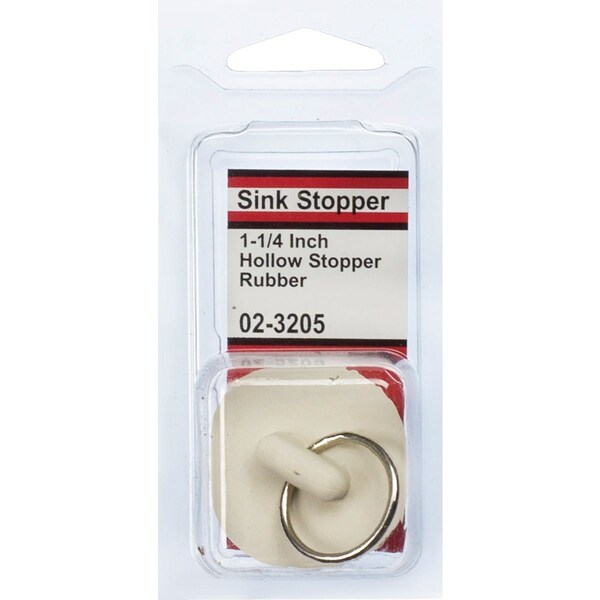 Lasco Hollow 1-1/4'' Wht Sink Rubber Drain Stopper 2/1/3205 | Zoro