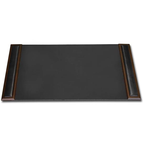 Dacasso This 34x20 desk pad features solid wood side rails with top ...