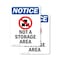 Signmission Not A Storage Area Sign With Symbol, 5 in W x Rectangle ...