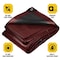 Core Tarps Heavy Duty Tarp, 12 ft x 12 ft, 20 Mil, Maroon, Polyethylene ...
