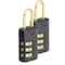 Master Lock Luggage/Briefcase Padlock, Brass, Side, PK2 646T | Zoro