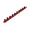 Tekton 3/4 Inch Drive x 18 Inch Socket Rail, 10 Clips (Red) OSR33110 | Zoro