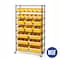 Seville Classics Steel Bin Rack 24, 7 Tier, 8 Shelves, Black, 36 in W x ...