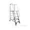 Metallic Ladder 8FT Rolling Platform Ladder w/ Spring Loaded Casters ...