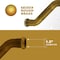 Everflow Double Offset for Tubular Drain Applications, 17GA Brass 1-1/2 ...