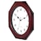 Clockswise Brown Modern Octagon Shaped Wood- Looking Plastic Wall Clock ...