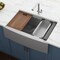 Ruvati 33" Apron-front Workstation Farmhouse Kitchen Sink 16 Ga SS Sgl ...