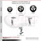 Service Caster 5 Inch Rubber on Cast Iron Wheel Swivel Caster Set with ...