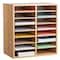 Adiroffice 16-Compartment Wood Adjustable Paper Sorter Literature File ...