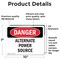 Signmission Alternate Power Source, 10 in W x Rectangle, Vinyl Decal OS ...