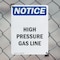 Signmission High Pressure Gas Line, 18 in W x Rectangle, Plastic OS ...