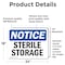 Signmission Sterile Storage, 24 in W x Rectangle, Vinyl Decal OS-2PACK ...