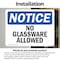 Signmission No Glassware Allowed, 7 in W x Rectangle, Vinyl Decal OS ...