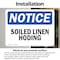 Signmission Soiled Linen Holding, 10 in W x Rectangle, Vinyl Decal OS ...