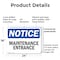Signmission Maintenance Entrance, 24 in W x Rectangle, Plastic OS-2PACK ...
