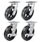 Hyw Products Heavy Duty Caster Set 8in Rubber on Cast Iron Wheels, 2 ...