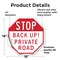Signmission Stop Back Up! Private Road, 18 Inch X 18 Inch, Vinyl Decal ...