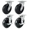 Hyw Products Heavy Duty Caster Set 8in Phenolic Wheels, 2 Swivel & 2 ...