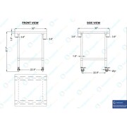 Amgood 30x30 Rolling Prep Table with Stainless Steel Top AMG WT-3030 ...