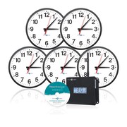 Pyramid 13-1/4" Analog Wireless Synchronized Clock Bundle, Black (WSCBA ...