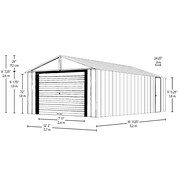 Arrow Storage Products Arrow Garage, 12x17, Flute Grey and Anthracite ...