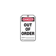 Panduit SAFETY TAGS, 10-MIL TAG, DANGER OUT OF ORDER - DO NOT, 25/PK ...