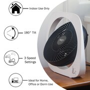 Comfort Zone 10 in. Square Turbo Desk Fan CZ110WT | Zoro