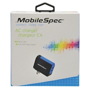 Mobilespec USB Wall Outlet Charger, Black/Blue MBS01202 | Zoro