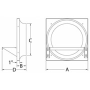 Dayton Exhaust Fan Venturi Frame, 40x40, Galv 10F480 | Zoro