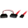 Startech.Com 0.5m Slimline SATA Female to SATA w/ SATA Power Cable ...