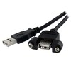 Startech.Com Panel Mount USB Extension Female to Male Cable 3ft ...