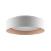 Bromi Design Lynch 15.75 in. 3-Light White & Natural Flushmount Ceiling ...