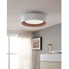 Bromi Design Lynch 15.75 in. 3-Light White & Natural Flushmount Ceiling ...