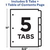 Avery Avery® Ready Index® Table of Contents Dividers 11131, 5-Tab Set ...