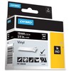 Dymo Label Tape Cartridge, White on Black, Labels/Roll: Continuous ...