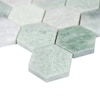 Msi Icelandic Green Hexagon SAMPLE Polished Marble Mesh-Mounted Mosaic ...