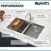 Ruvati 30" Workstation Ledge 50/50 Double Bowl Undermnt 16 Ga SS ...