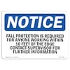 Signmission OSHA Sign, Fall Protection Is Required For Anyone Working ...