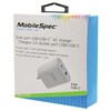 Mobilespec USB Wall Outlet Charger, White MBS01232 | Zoro