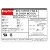 Dayton Split-Phase Belt Drive Motor, 1/3 HP, 48 Frame, 115V AC Voltage ...