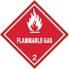 Zoro Select Flammable Gas DOT Label, Class 2, White/Red, Pk100 9DXU4 | Zoro